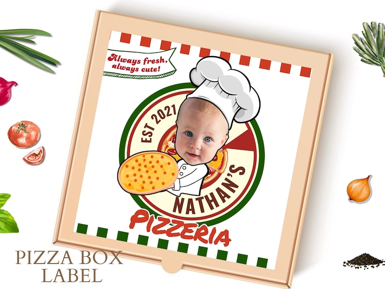 Pizza Box Custom Printable With Photo Pizza Party Decoration Pizza Chef ...