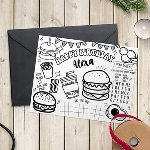 Burger Birthday Party Placemats, Burger Party Games, Bbq Party Games ...