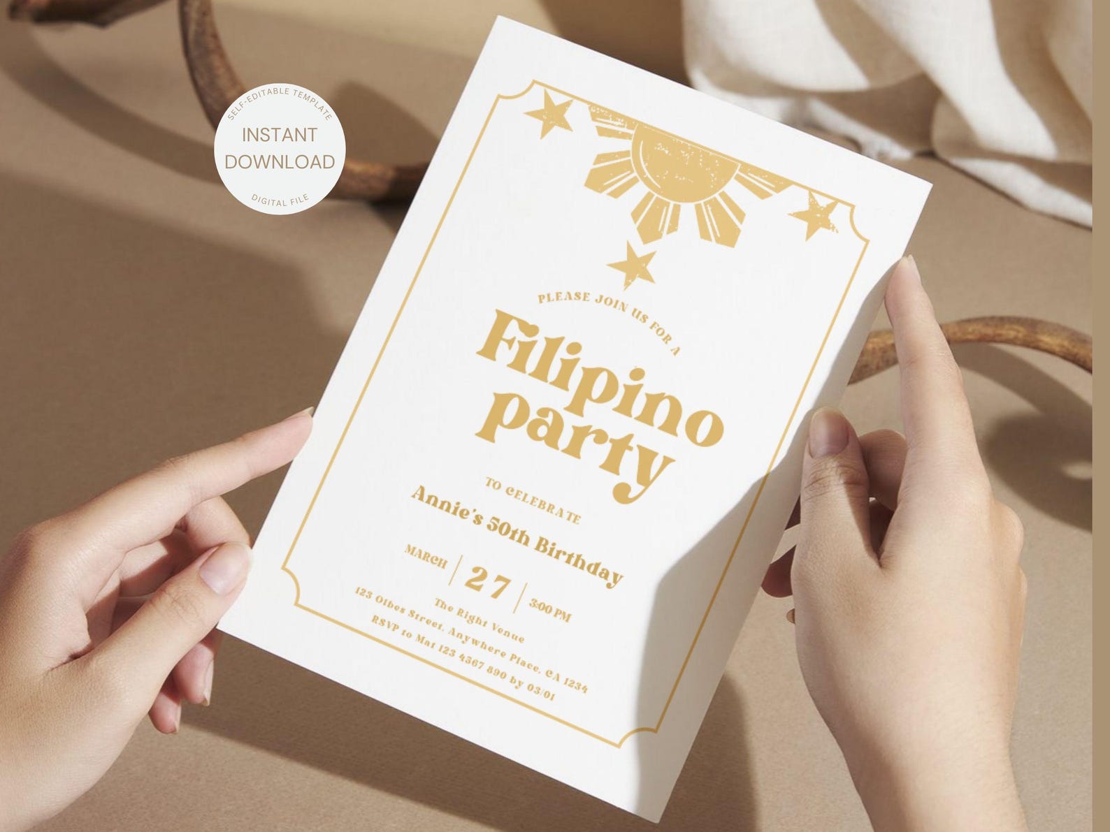 Editable Filipino Party Theme Invitation | Filipino Birthday ...