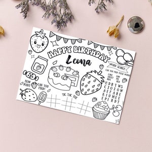 Custom My Berry First Birthday Coloring Page for Kids Birthday Party ...