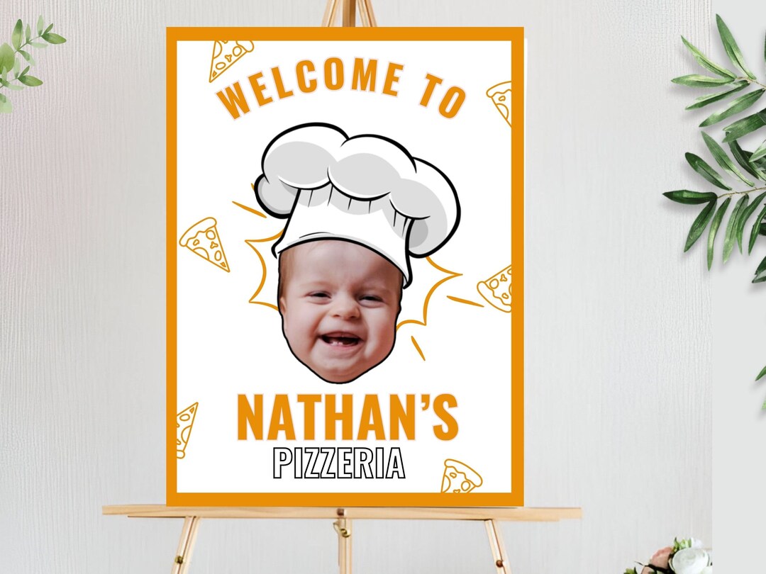 Custom Pizza Welcome Sign With Photo - Pizza Theme - Italian Birthday ...