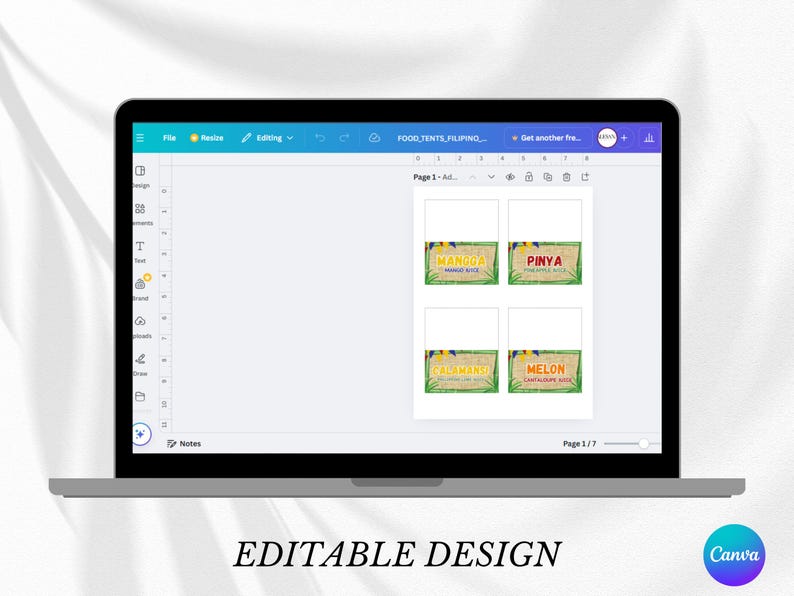 Editable Filipino Party Fiesta Food Tent Template, Filipino Party ...