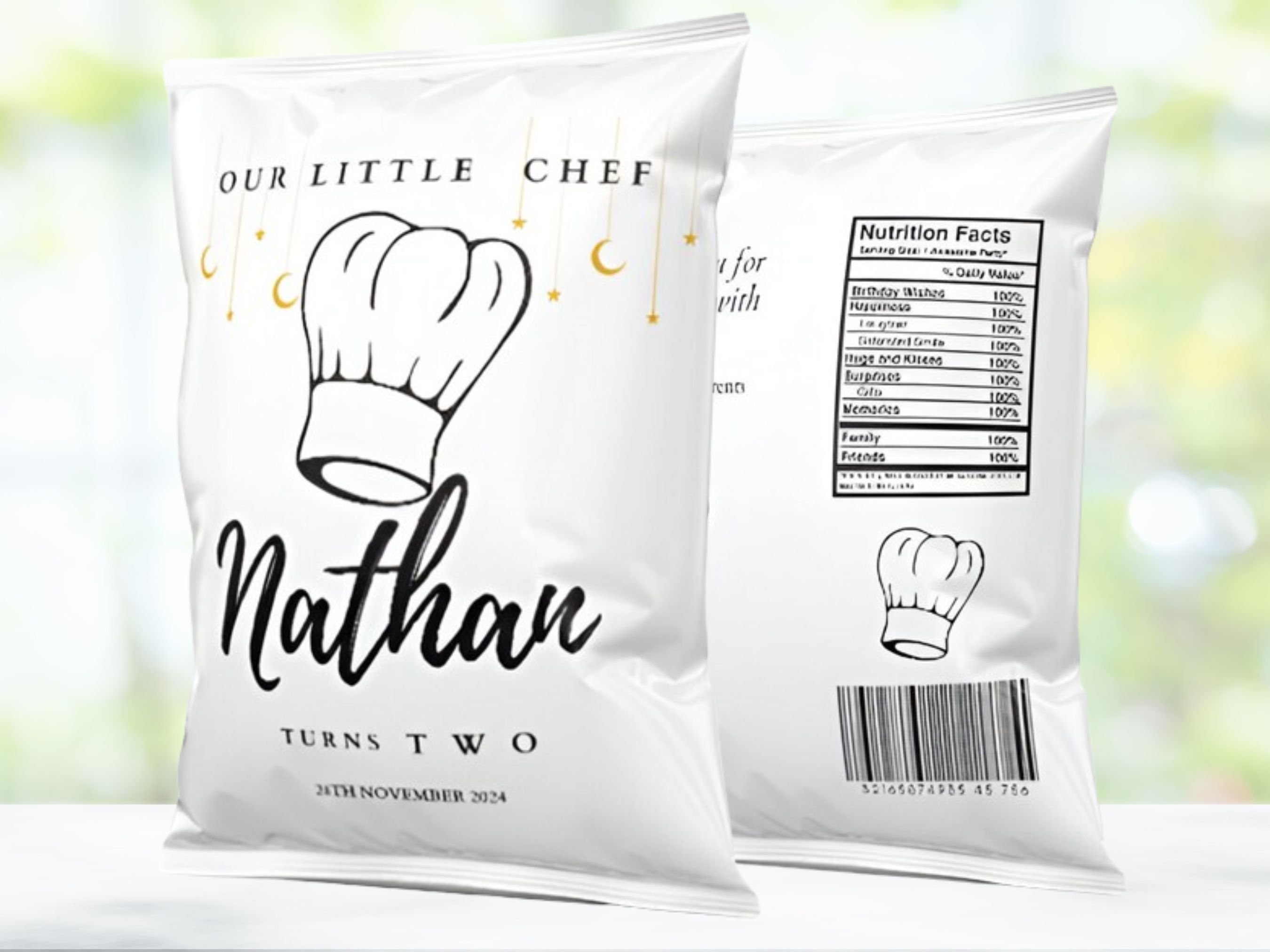 Little Chef Birthday Chip Bag Little Chef Birthday Cute Chip Bag Chef ...