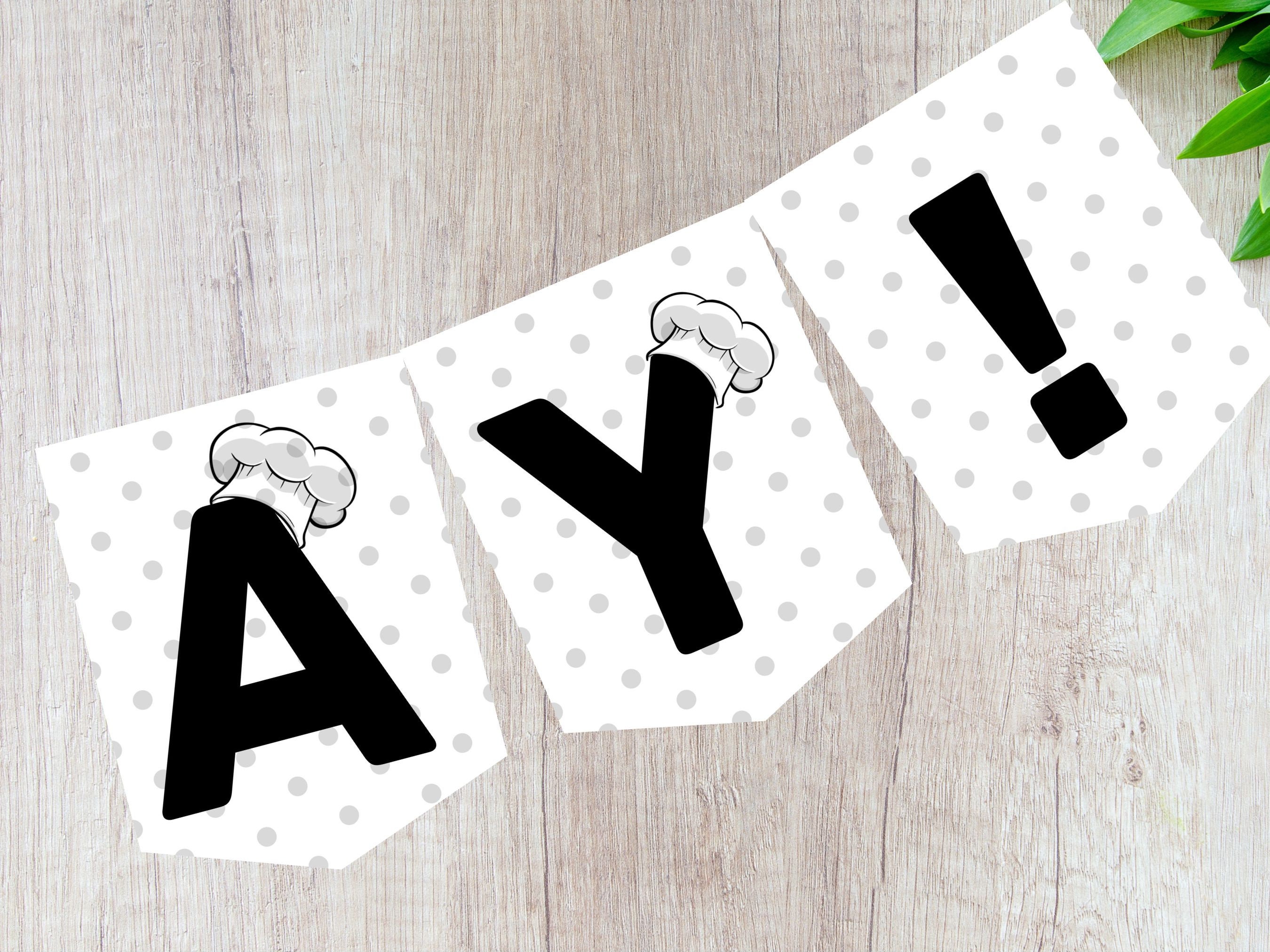 Printable Cooking Banner Chef Birthday Banner Happy Birthday Chef Chef ...