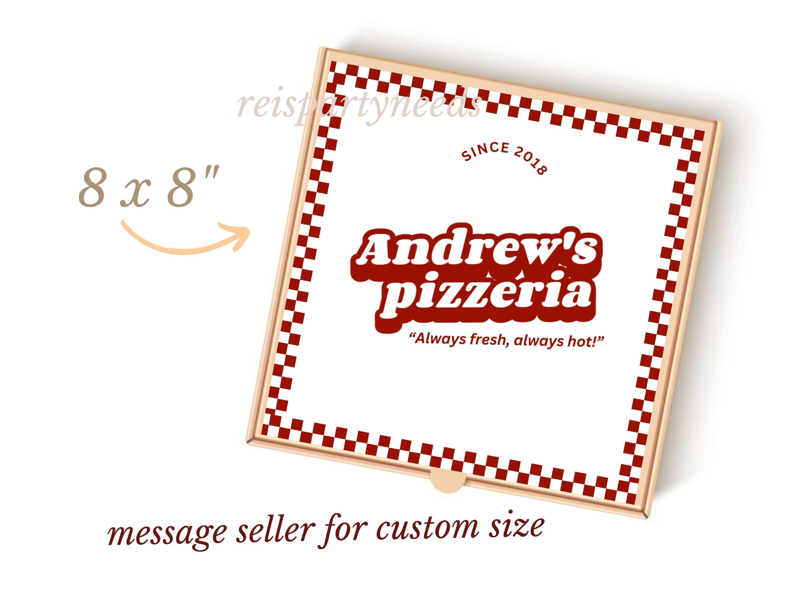 Retro Checkered Pizza Box Custom PRINTABLE White Red Pizza Party ...