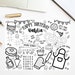 Cooking Party Coloring Placemat Cooking Birthday Personalized Digital ...