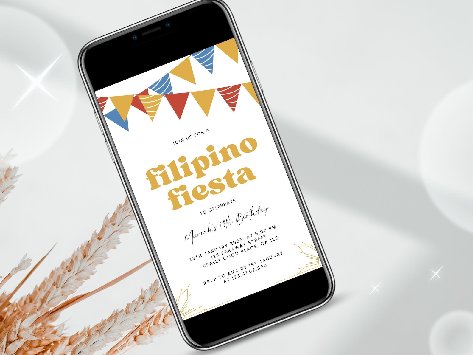 Filipino Fiesta Editable Invitation | Filipino Birthday | Pistang Pinoy ...