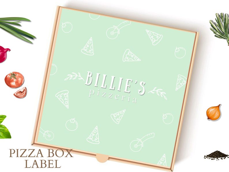 Minimalist Pizza Box Custom Printable Pizza Party Decoration Pizza Chef ...