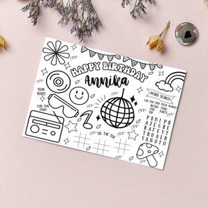 Printable Groovy Coloring Pages Retro Birthday Party Coloring Sheets ...