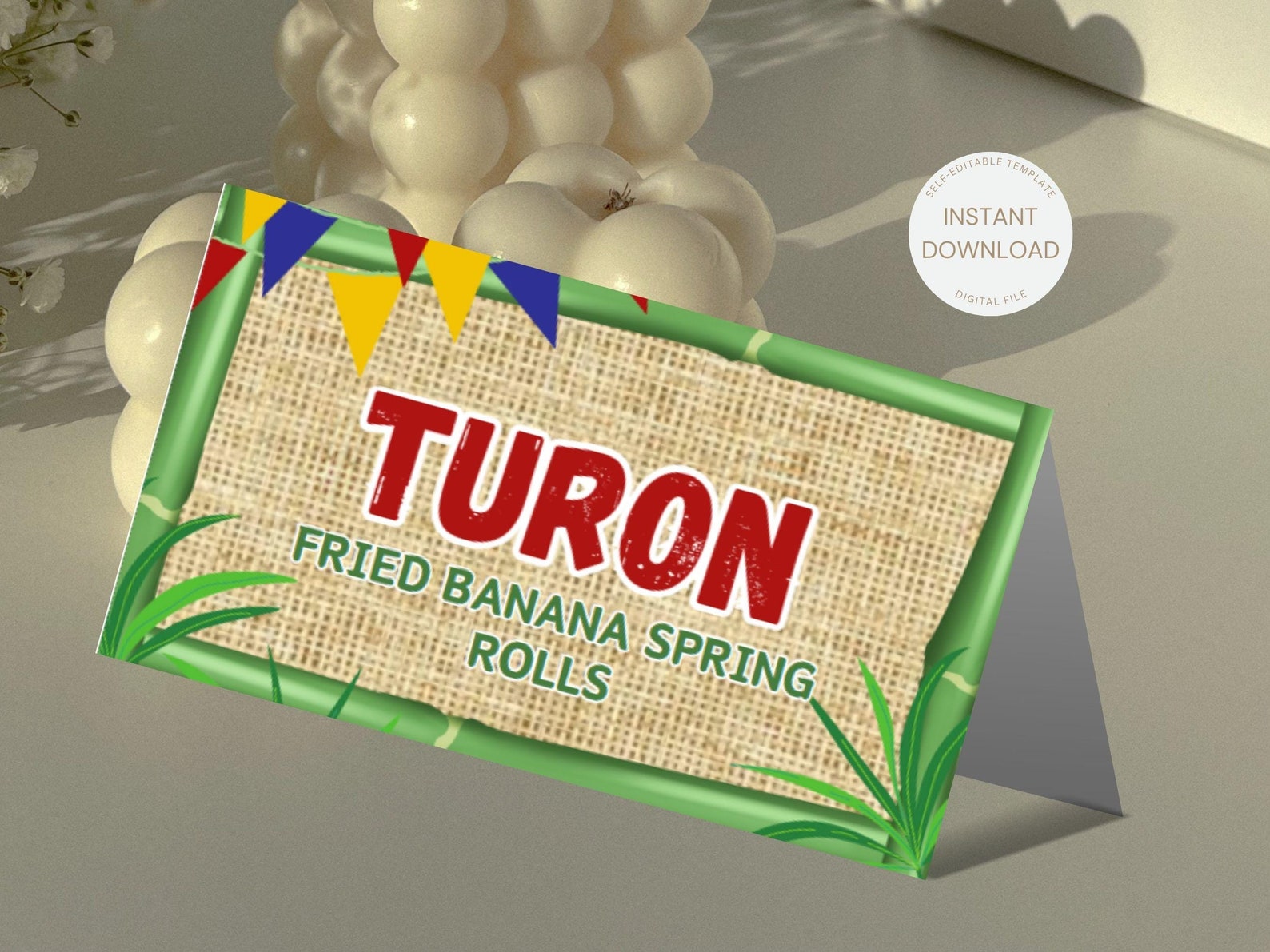 Editable Filipino Party Fiesta Food Tent Template, Filipino Party ...