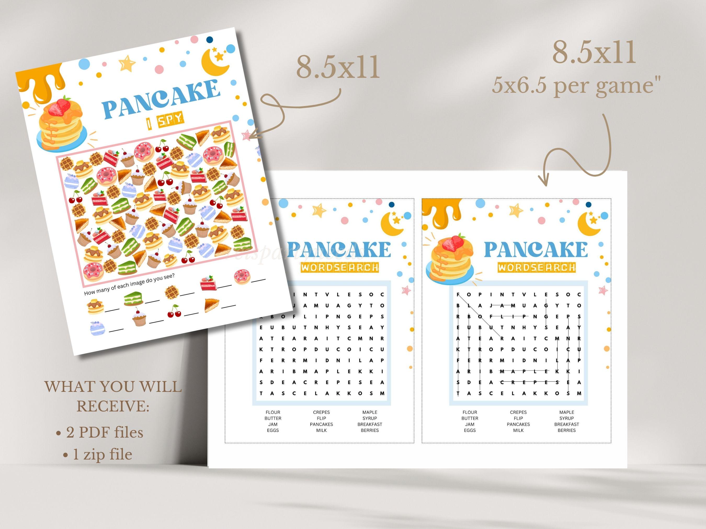 Printable Pancake Party Games Bundle, Pancakes and Pajamas, Pancake Day ...