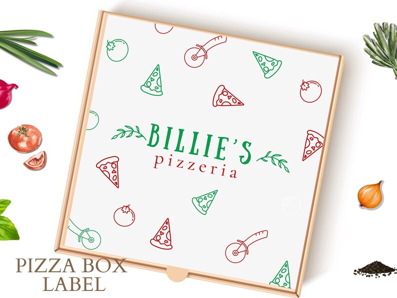 Minimalist Pizza Box Custom Printable Pizza Party Decoration Pizza Chef ...