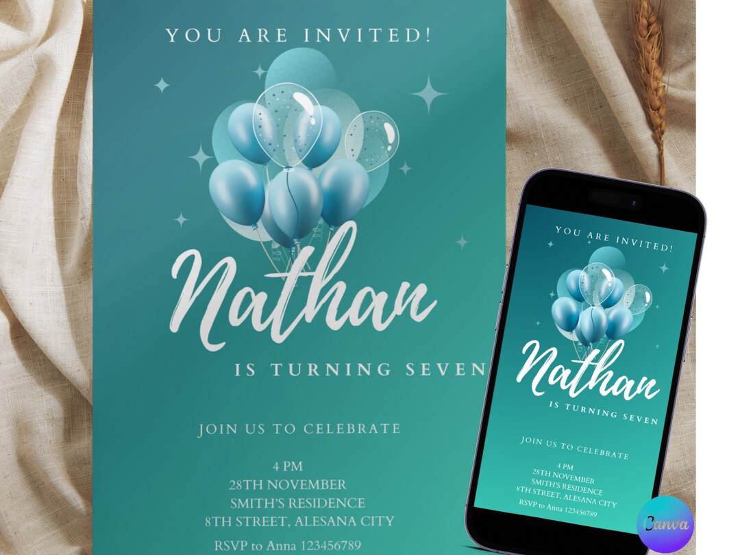 Boy Birthday Invitation Boy Birthday Invites Instant - Etsy