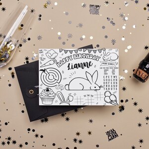 Bunny Birthday Party Activity Sheet Bunny Party Favor Bunny Coloring ...