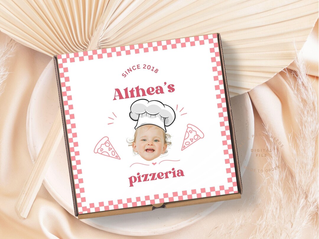 Custom Face Pink Pizza Box Printable, Pizza Birthday, Adults Kids Pizza ...