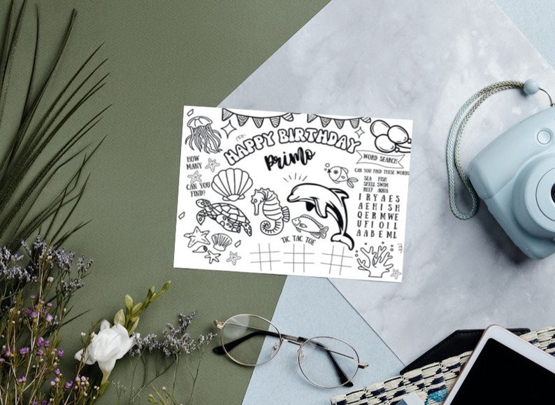 Editable Under the Sea Coloring Page Placemat Coloring Page Any Age ...