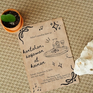Editable Filipino Party Hand Drawn Invitation | Filipino Birthday ...
