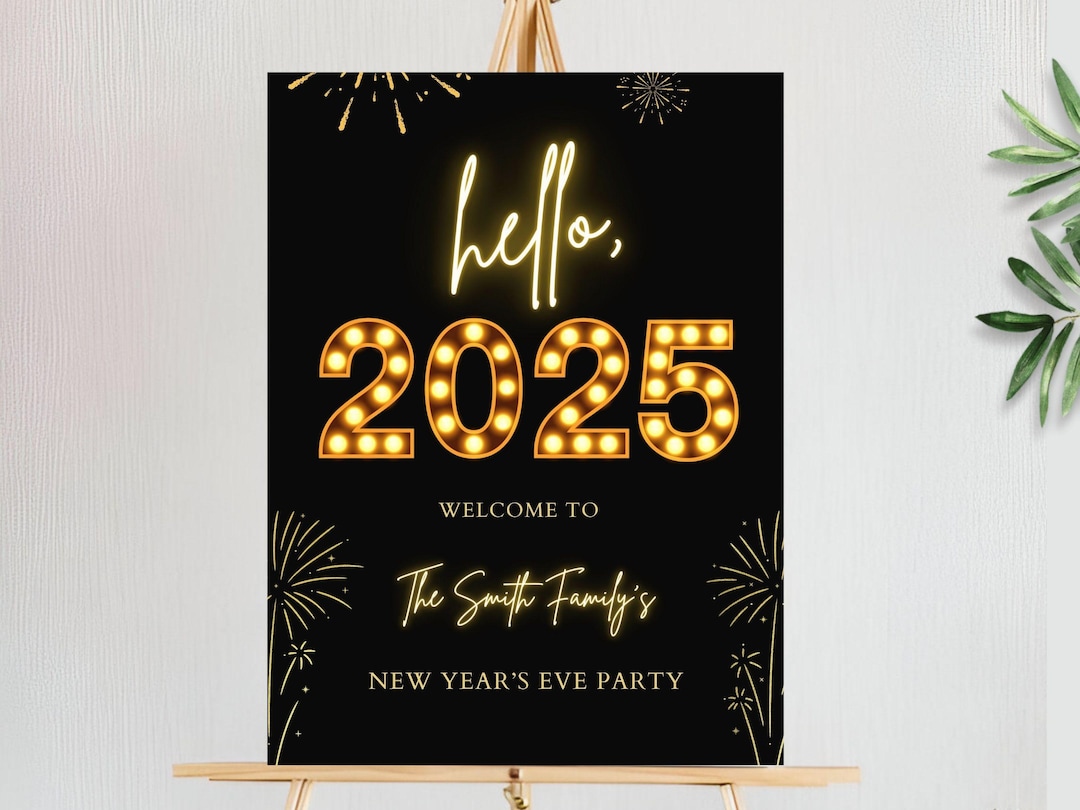 New Years Eve Welcome Sign, New Years Celebration Sign, New Years Eve ...