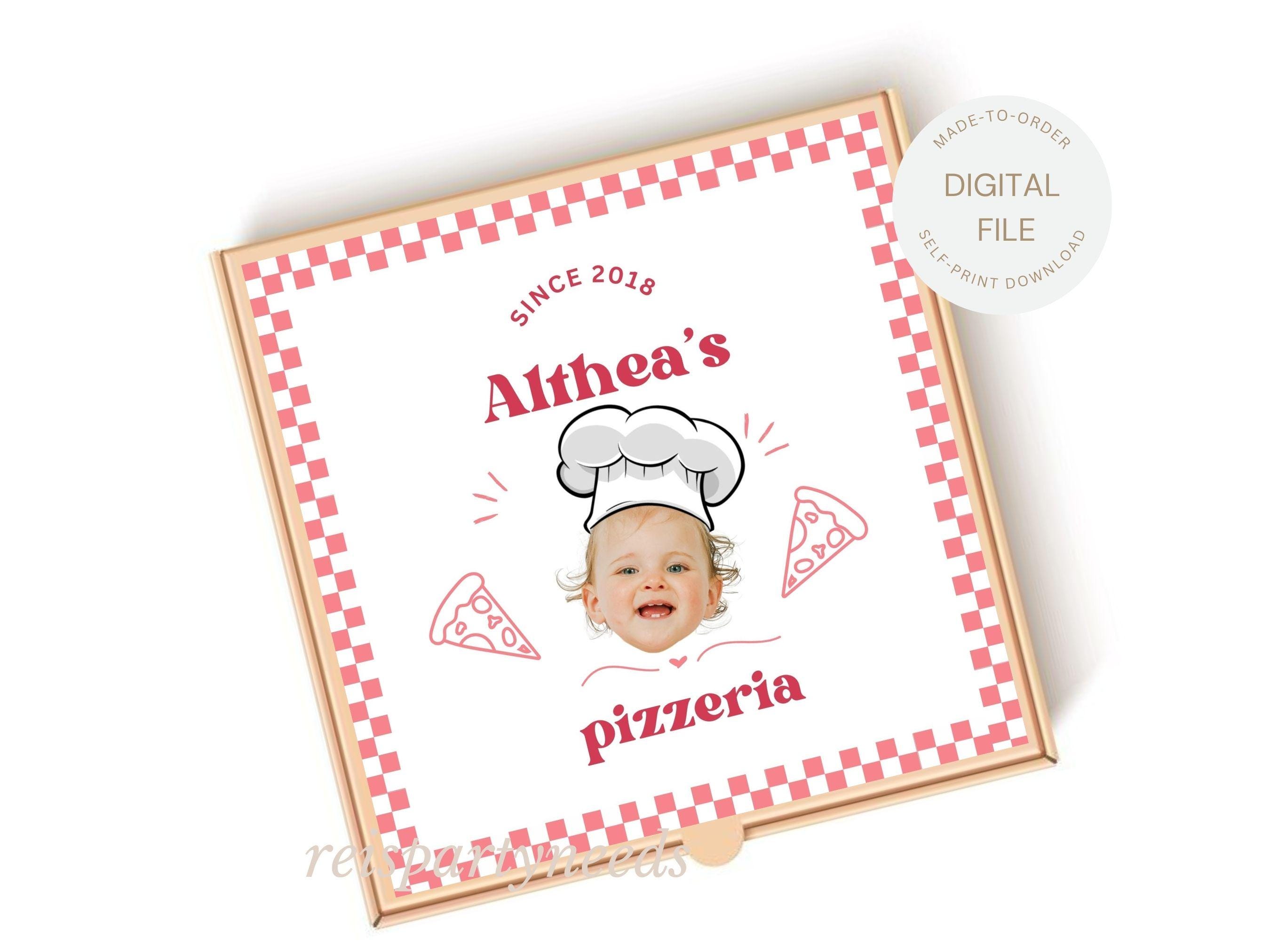 Custom Face Pink Pizza Box Printable, Pizza Birthday, Adults Kids Pizza ...