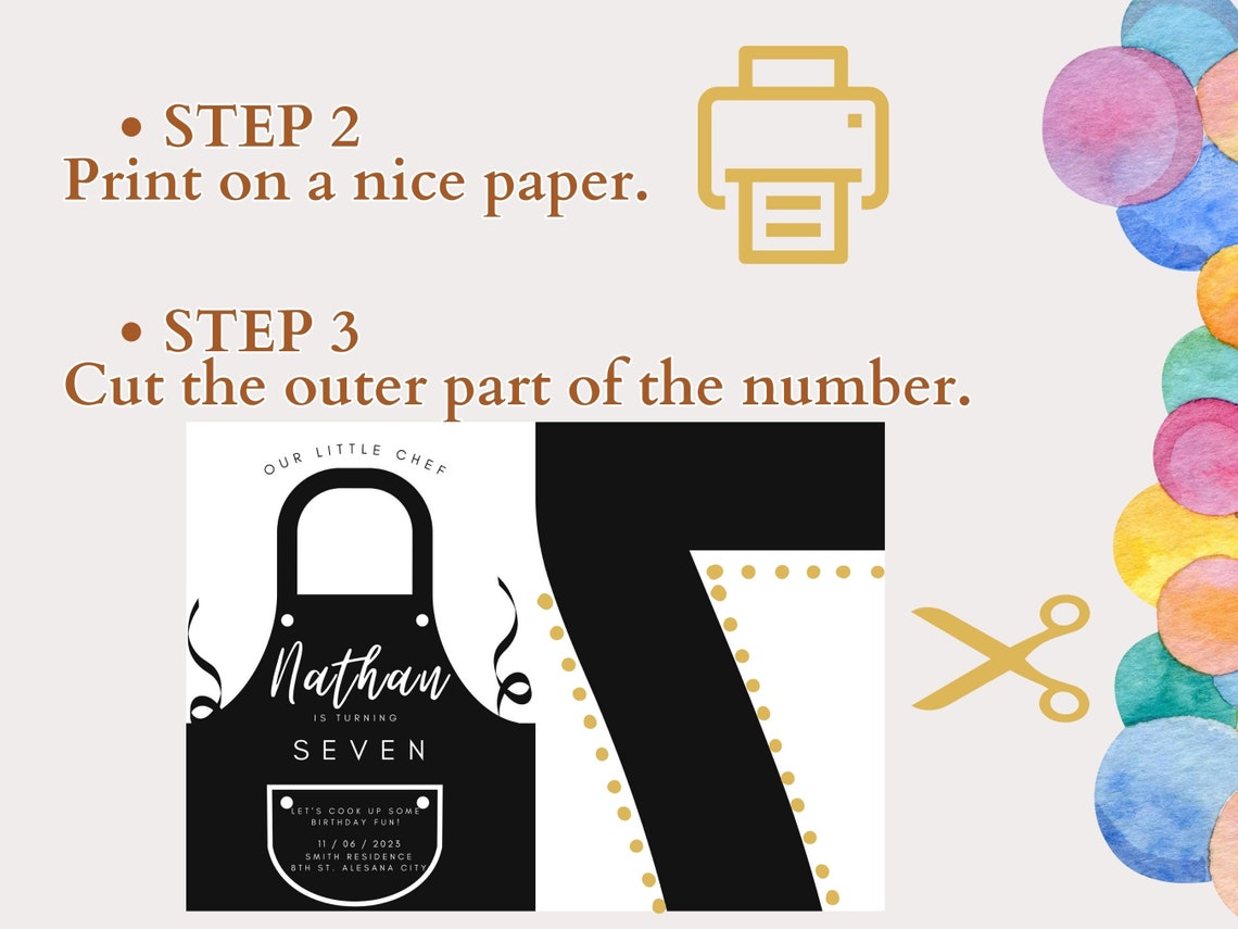 Little Chef Folded Birthday Invitation Little Chef Birthday Unique ...