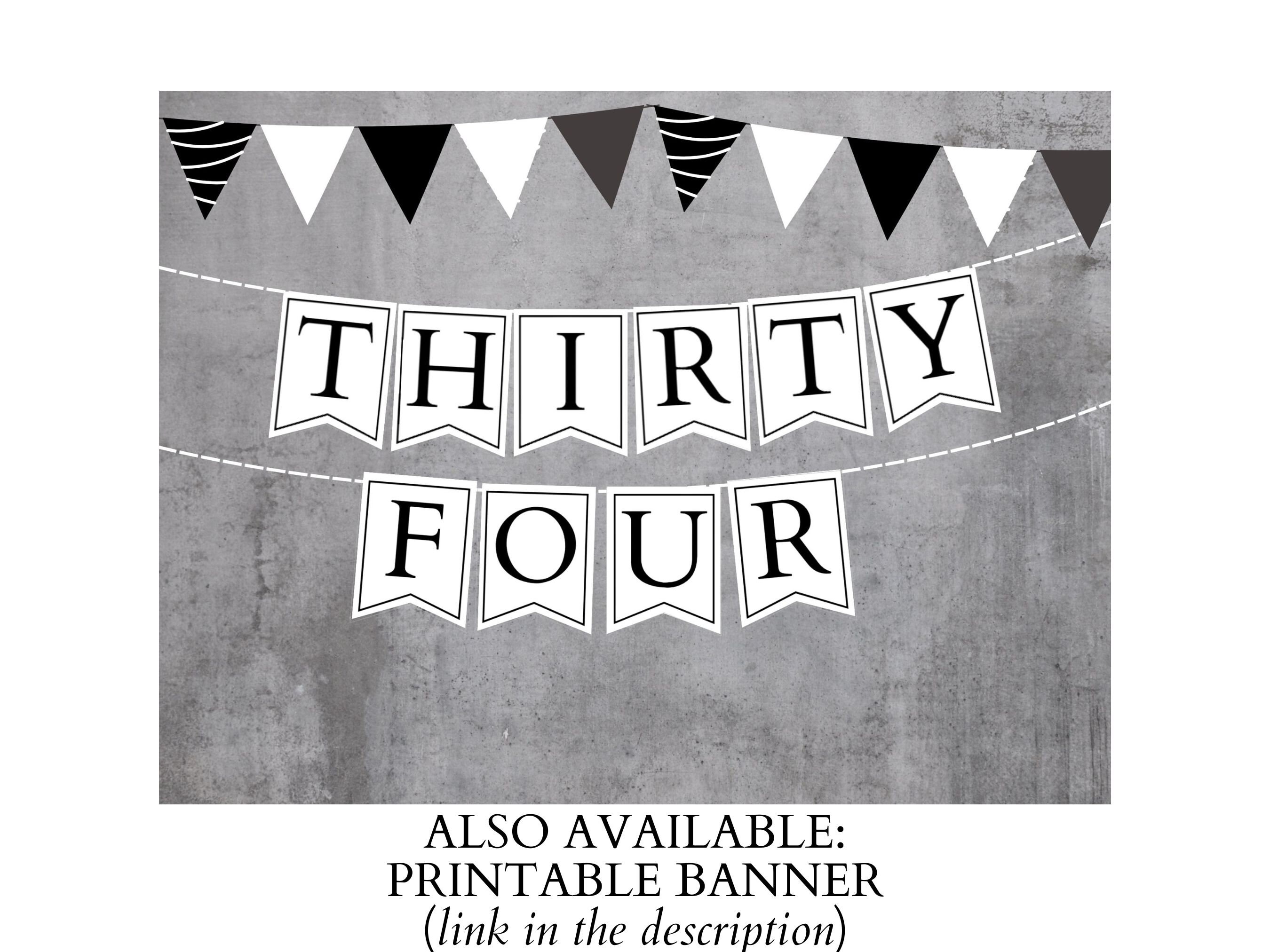 Minimalist 34th Birthday Invitation 34th Birthday Invitation so Happy I ...