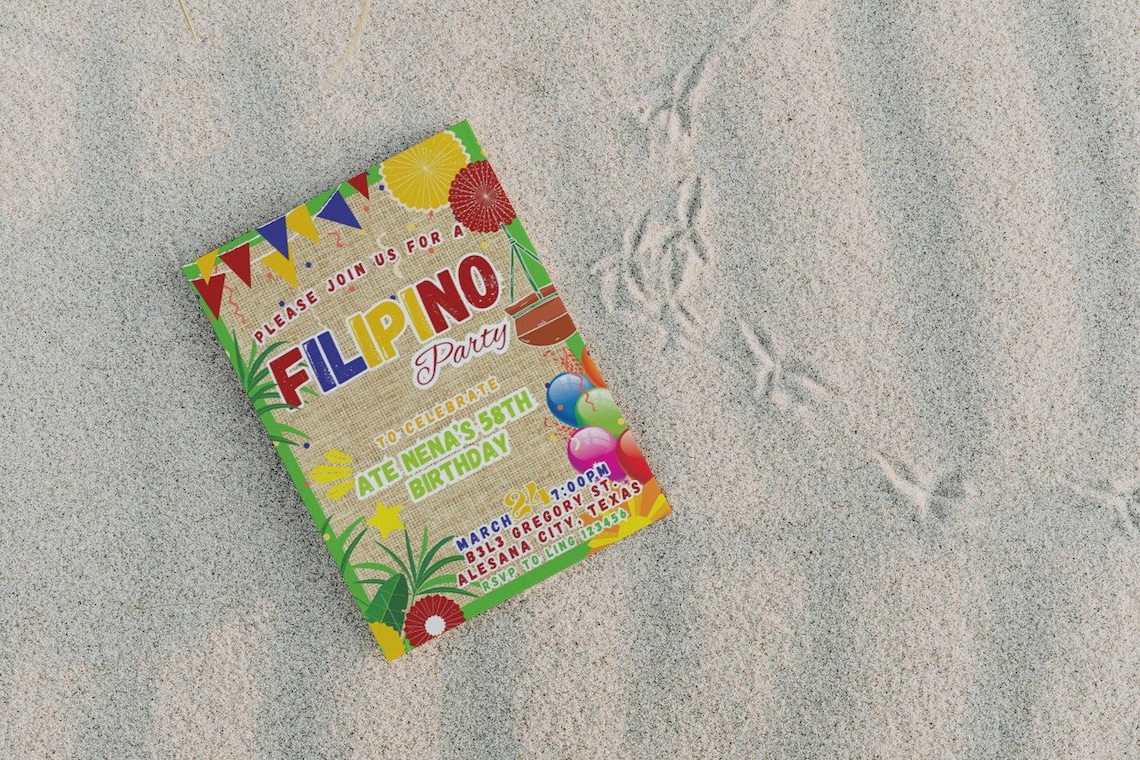 Editable Filipino Party Fiesta Theme Birthday Invitation, Filipino ...