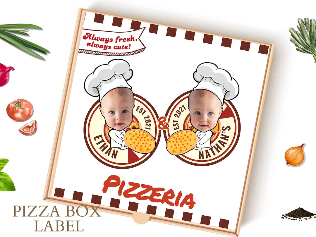 Pizza Box Printable Label for Joint Parties, Pizza Birthday Party ...