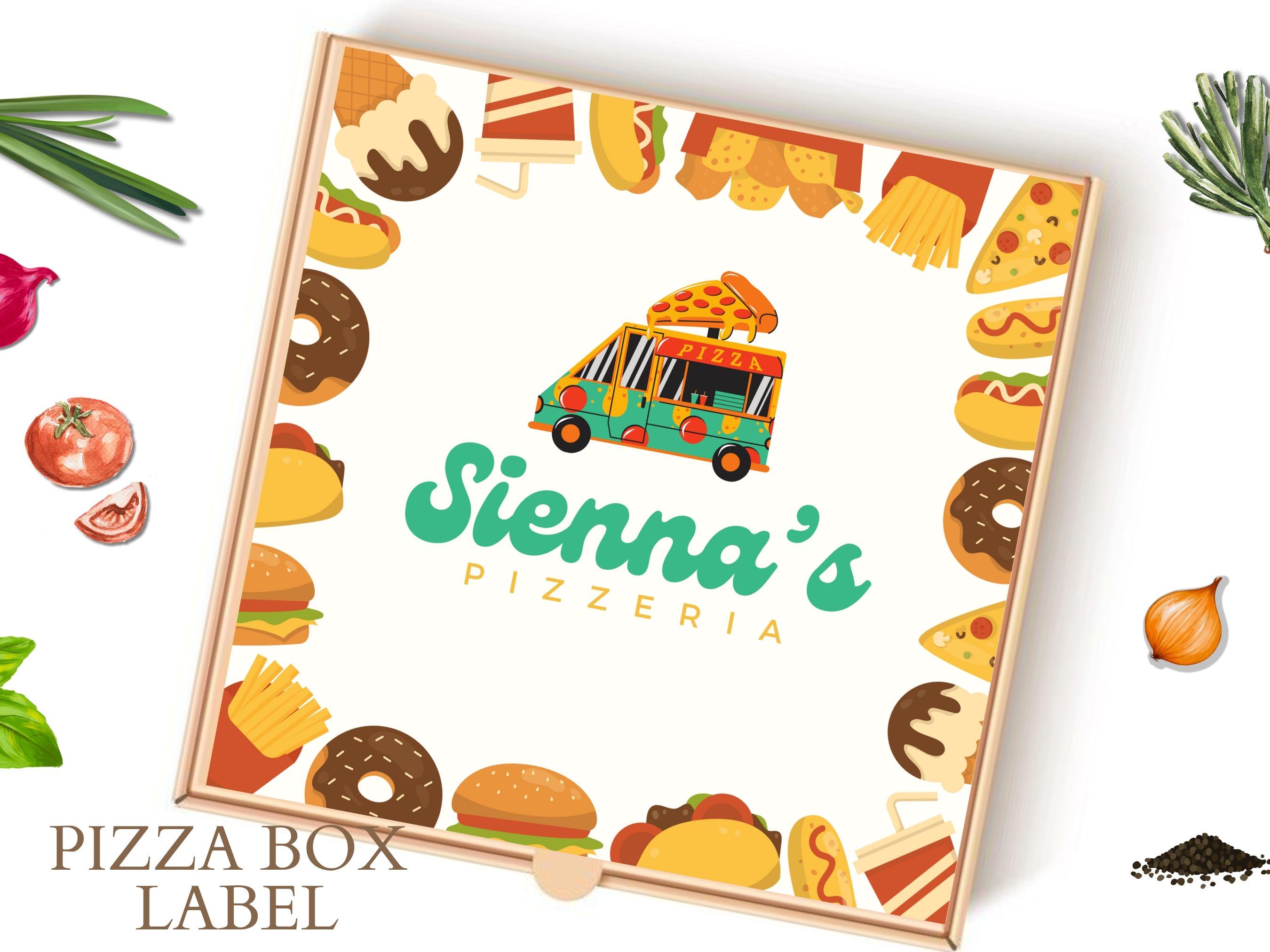 Personalized Pizza Box Custom Printable Retro Pizza Fries Burger Party ...