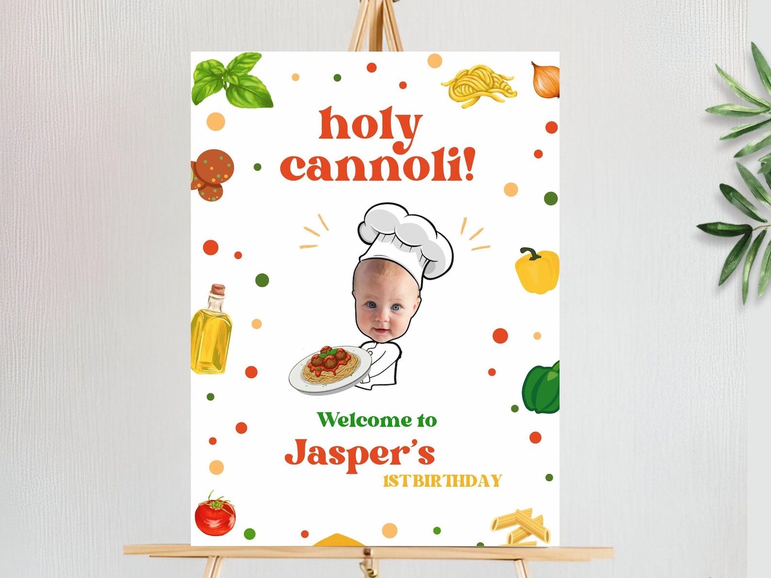 Italian Milestone Board Spaghetti Meatball Themed Birthday Party Italy ...