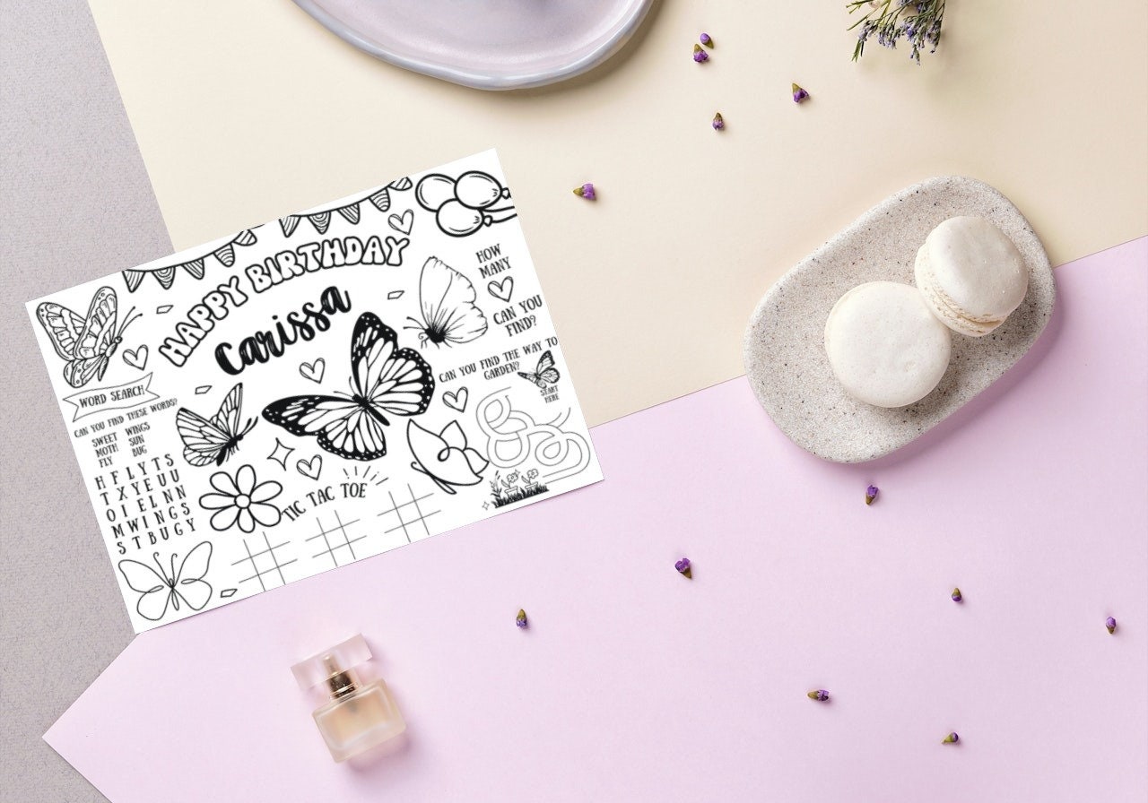 Childrens Easy and Simple Page Butterfly Coloring Pages Digital PDF ...