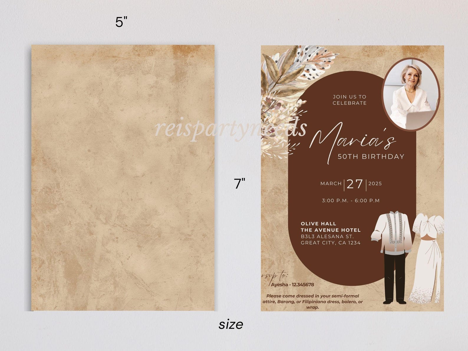 Vintage Theme Filipiniana Birthday Invitation Editable Template ...