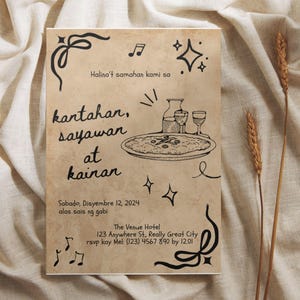 Editable Filipino Party Hand Drawn Invitation | Filipino Birthday ...