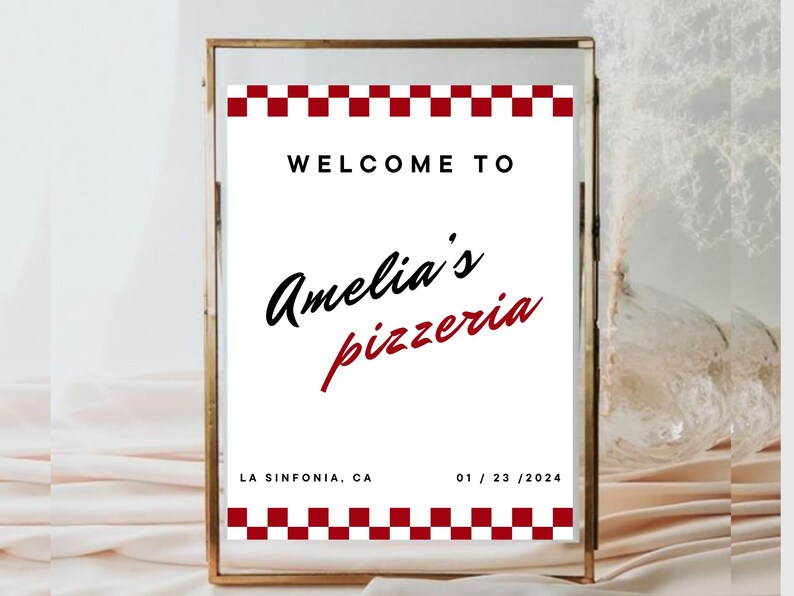 Pizza Birthday Party Welcome Sign Editable Template, Pizza Making Party ...