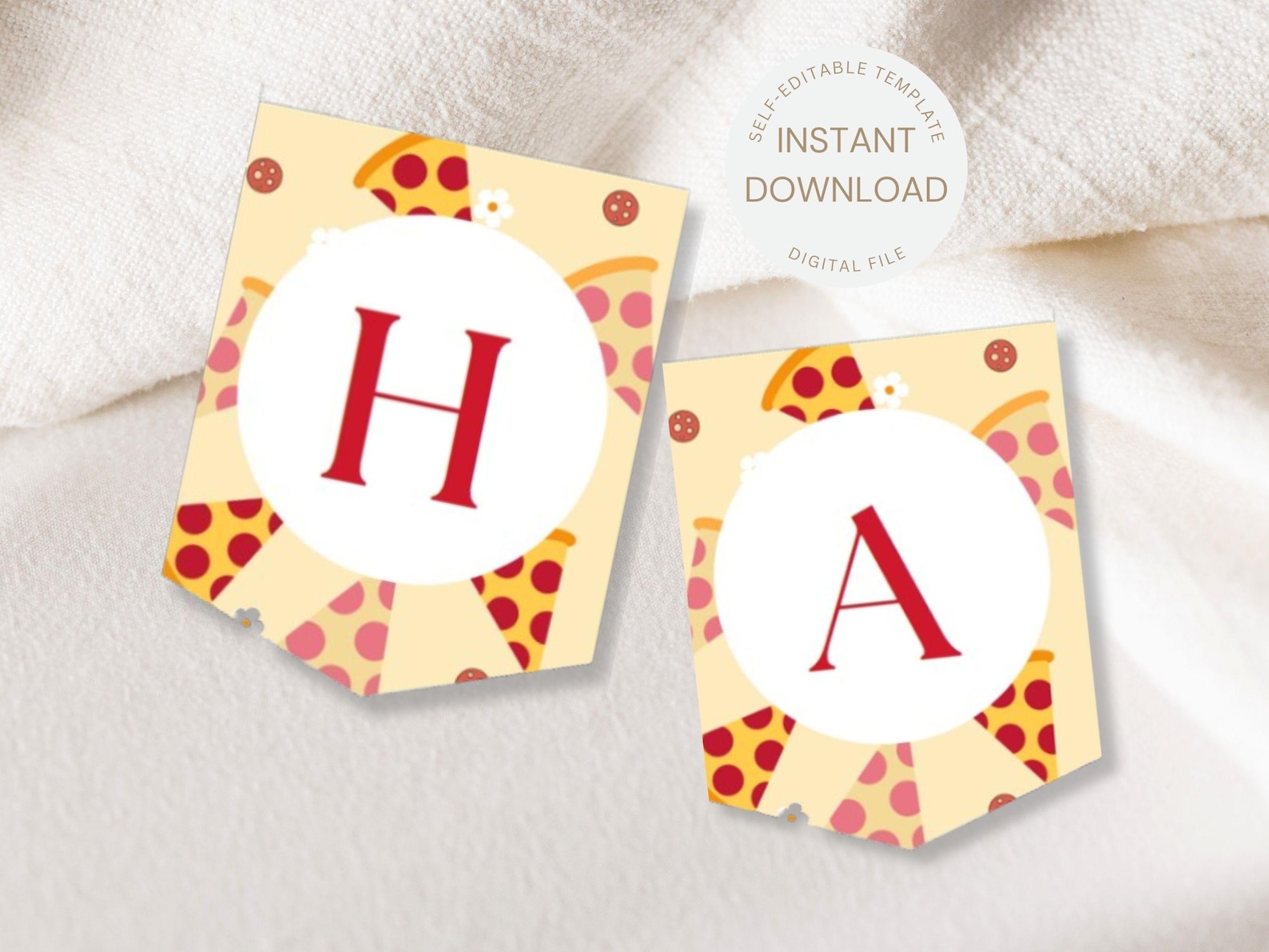 Editable Pizza Party Banner, Kids 2nd Birthday Backdrop, Valentines ...