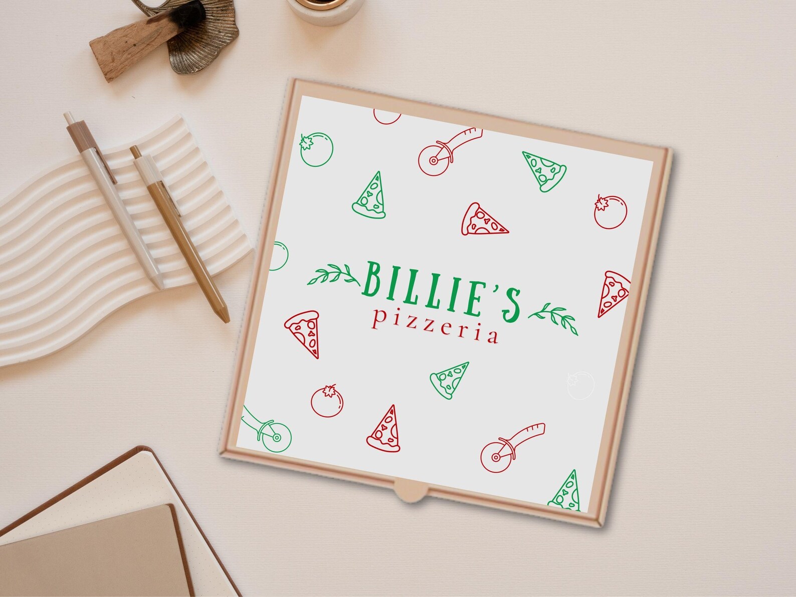 Minimalist Pizza Box Custom Printable Pizza Party Decoration Pizza Chef ...