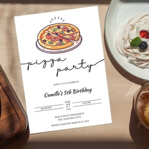PIZZA PARTY INVITE Template, Dinner Party Invitation, Birthday Party ...