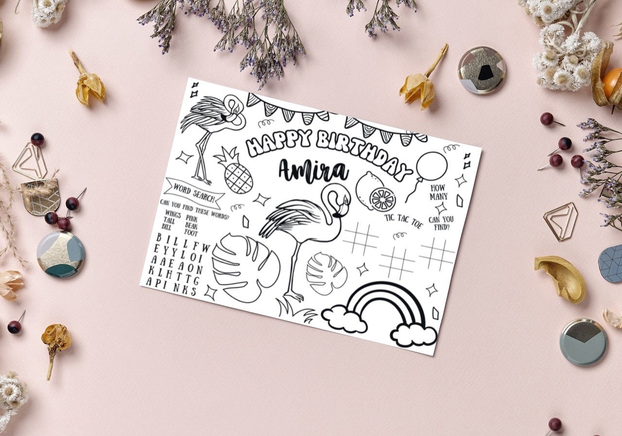 Printable Flamingo Coloring Pages for Flamingo Birthday Party or Just A ...