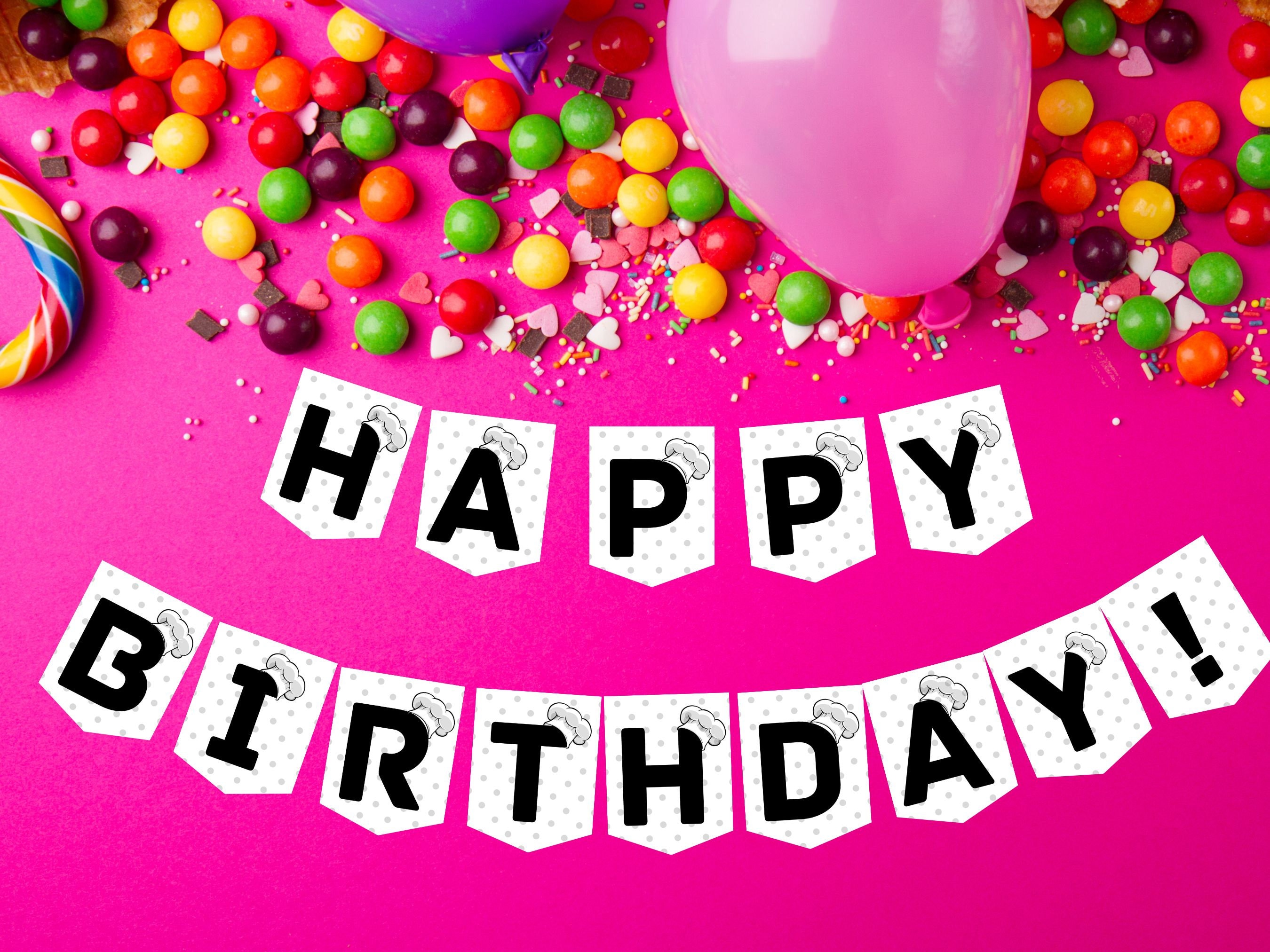 Printable Cooking Banner Chef Birthday Banner Happy Birthday Chef Chef ...