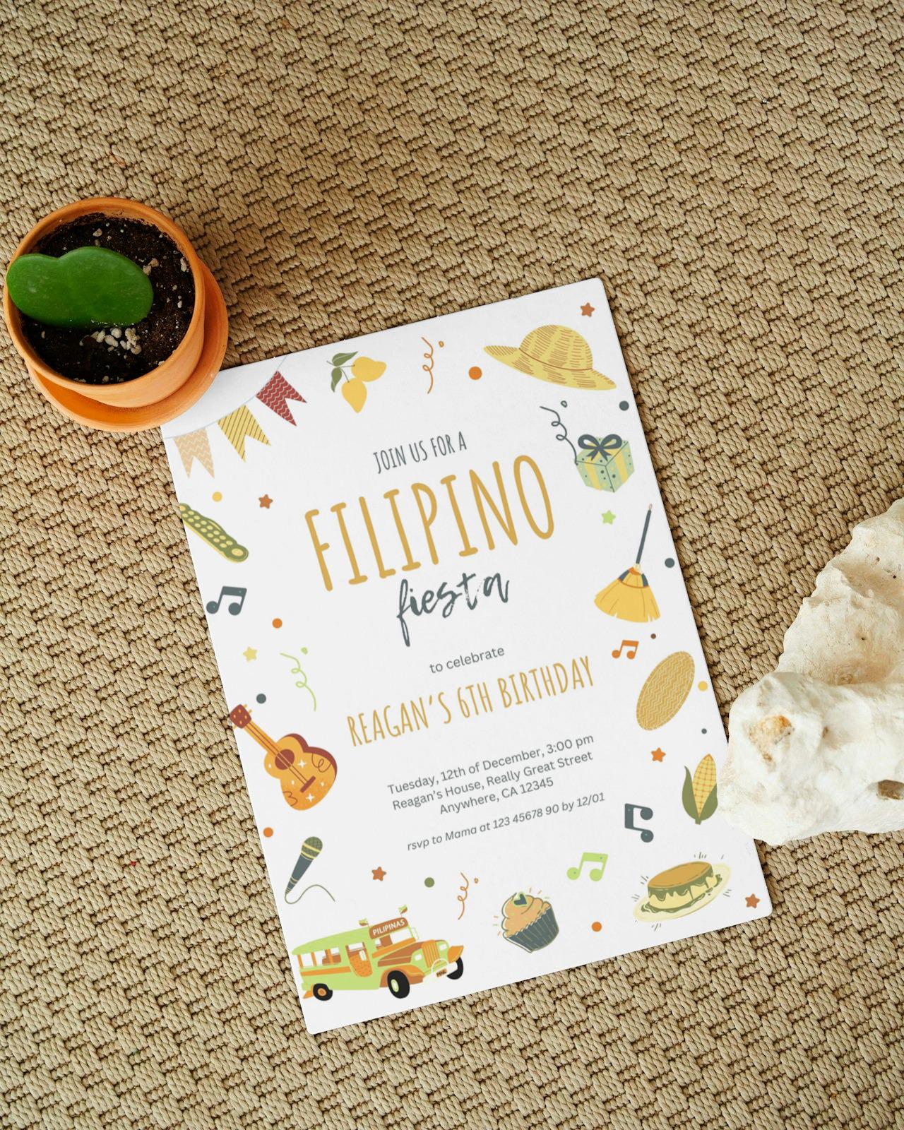 Editable Filipino Fiesta Theme Invitation | Filipino Birthday | Pinoy ...