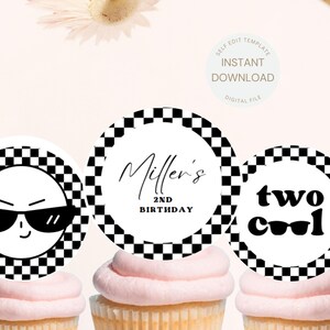 Two Cool Birthday Bundle, Boy Second Birthday Party Bundle, Aesthetic ...
