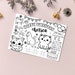 Personalized Cat Activity Sheet, Cat Theme Placemats, Cat Coloring Page ...