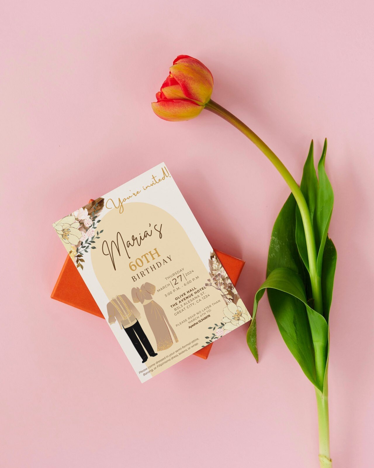 Modern Filipiniana Birthday Invitation Template Filipino Party - Etsy