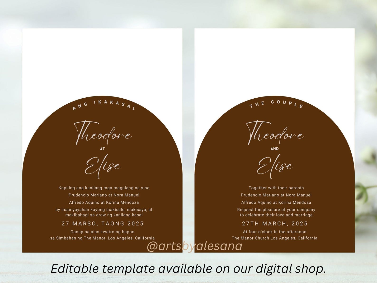 Tagalog Filipiniana Arch Wedding Invitation Template Filipino Arch ...