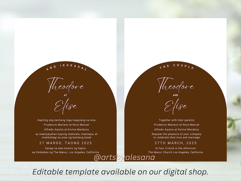 Tagalog Filipiniana Arch Wedding Invitation Template Filipino Arch ...