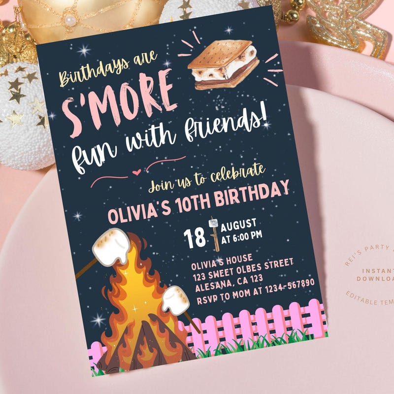 Smores Invitation - Etsy
