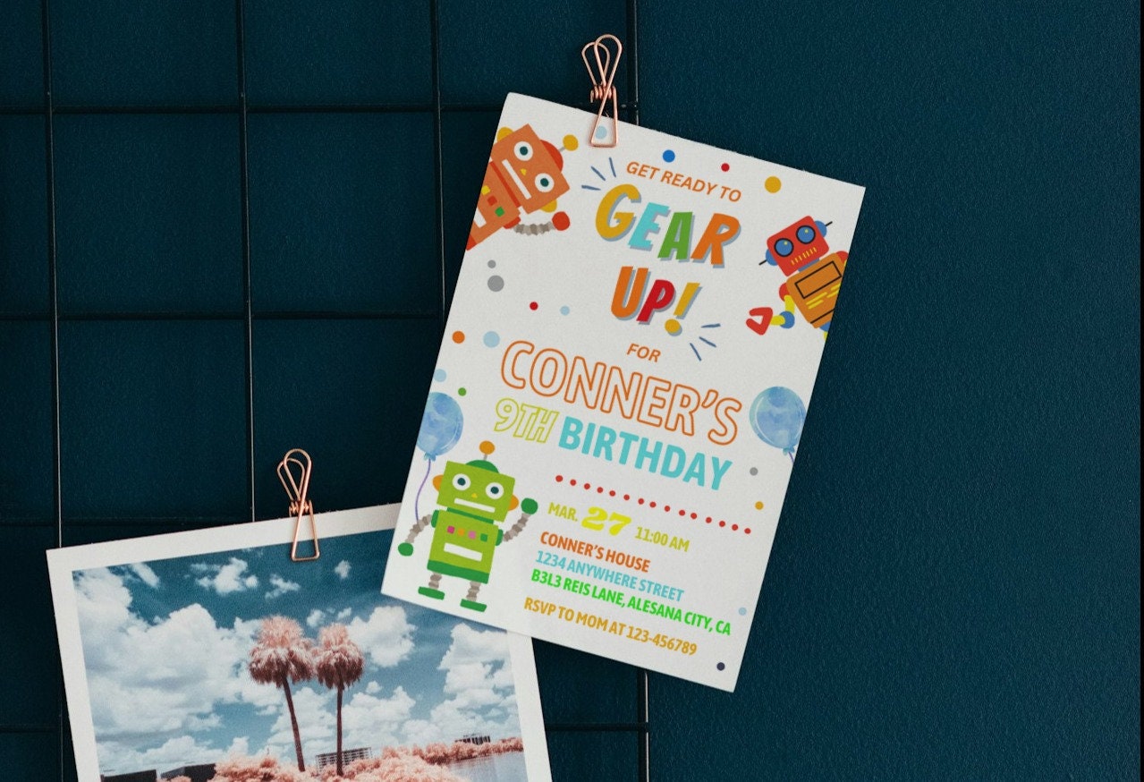 Robot Birthday Welcome Sign Printable, Robot Welcome Birthday Party ...