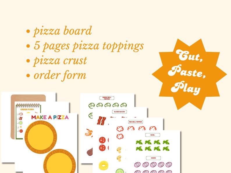 Make a Pizza Craft for Kids Printable, Build a Pizza Cut and Paste - Etsy