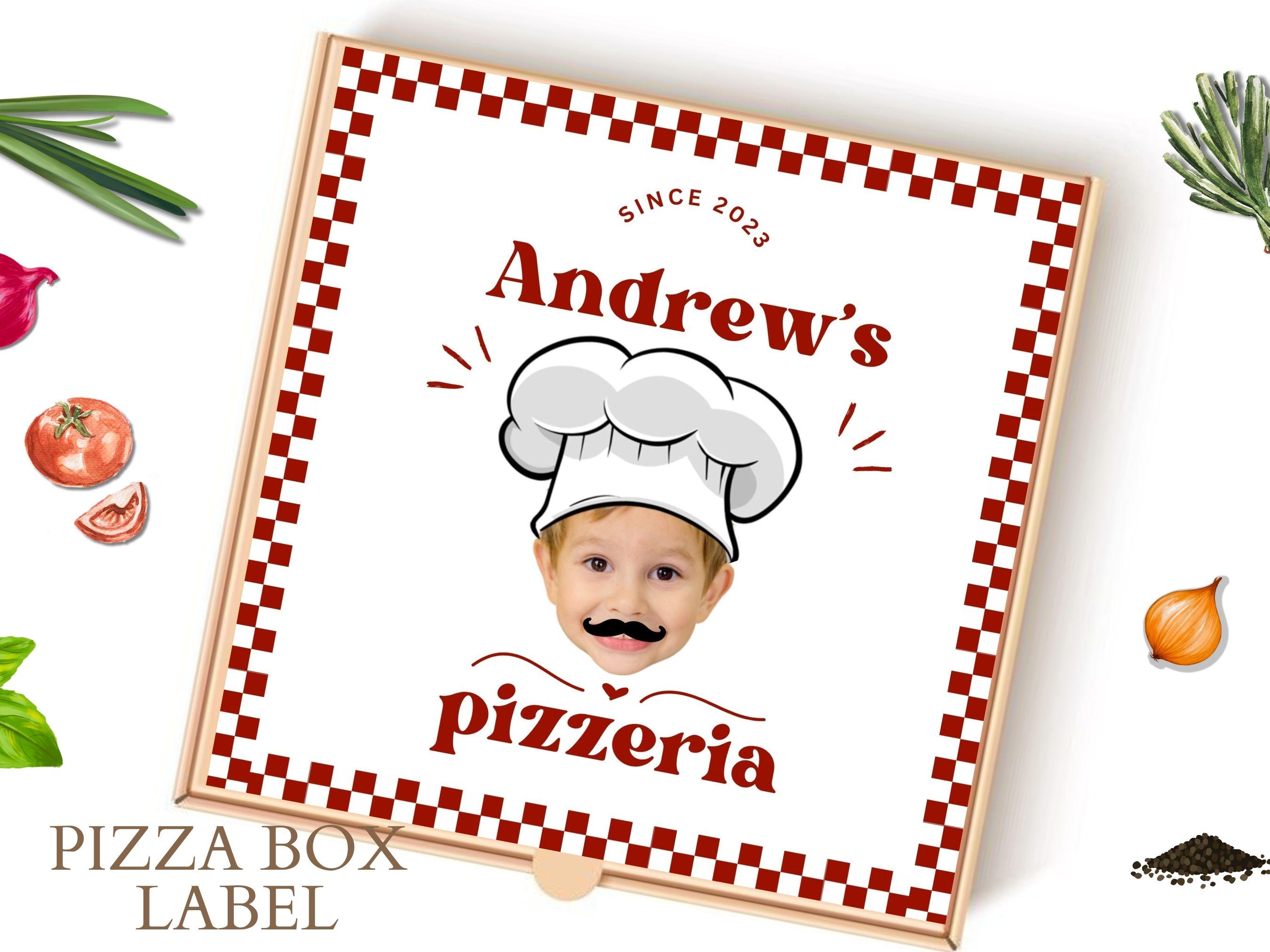 Checkered Pizza Box Custom Face Printable White Red Pizza Mustache ...