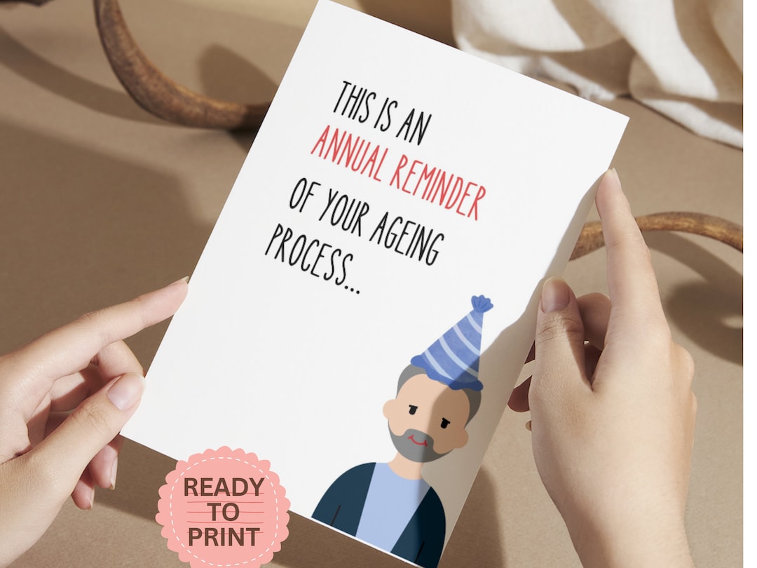 Funny DIGITAL Birthday Card Old Man Joke Download and Print at Home - Etsy