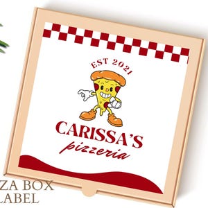 Checkered Pizza Box Custom Face Printable White Red Pizza Mustache ...